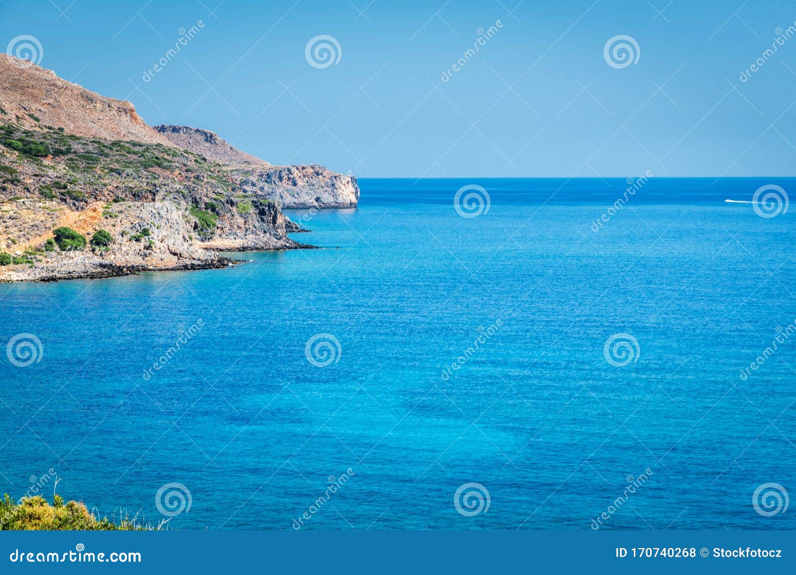Ocean beach on the Crete stock photo. Image of scenery - 170740268