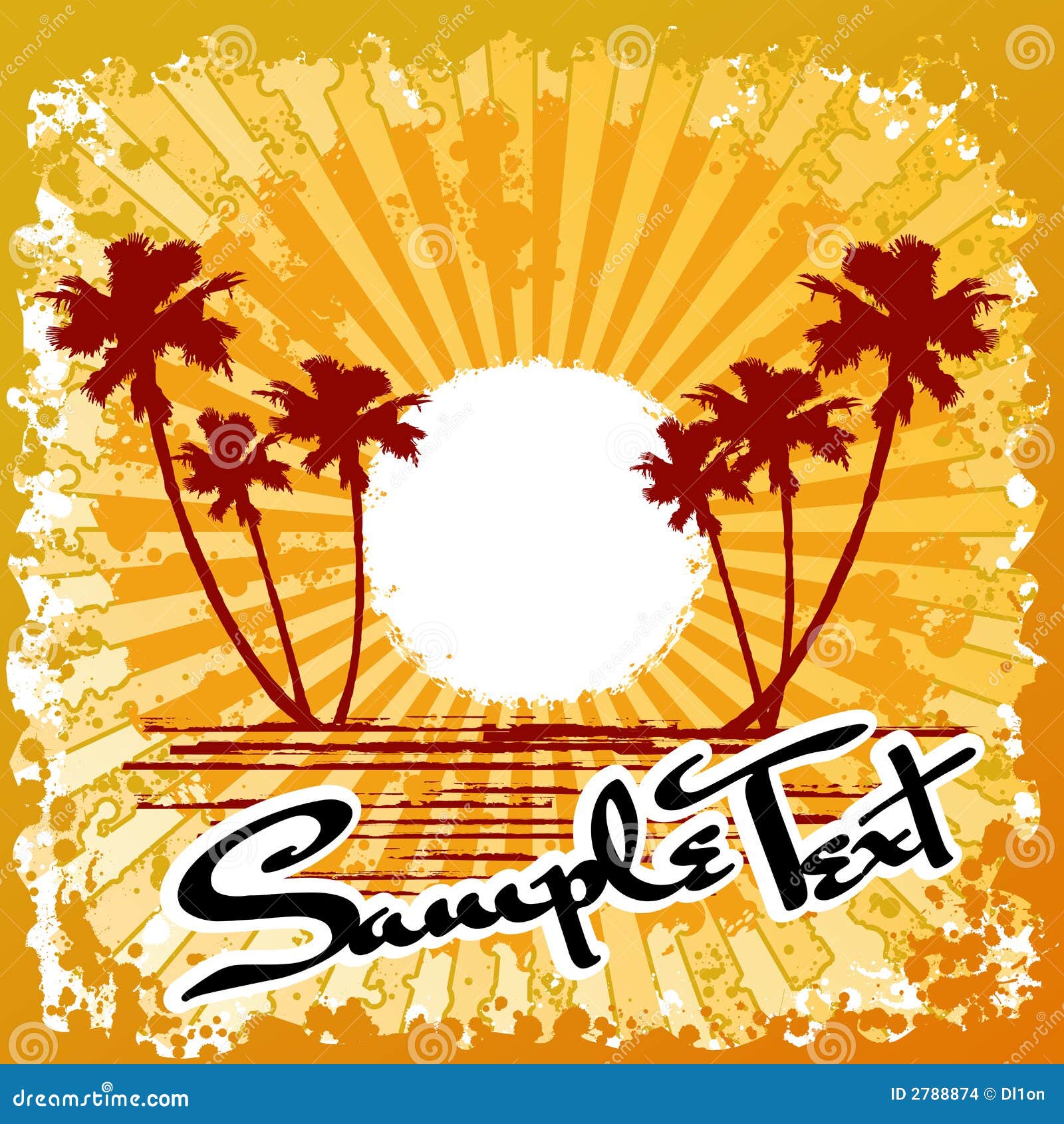 Ocean Beach Sun Abstract stock vector. Illustration of floral - 2788874