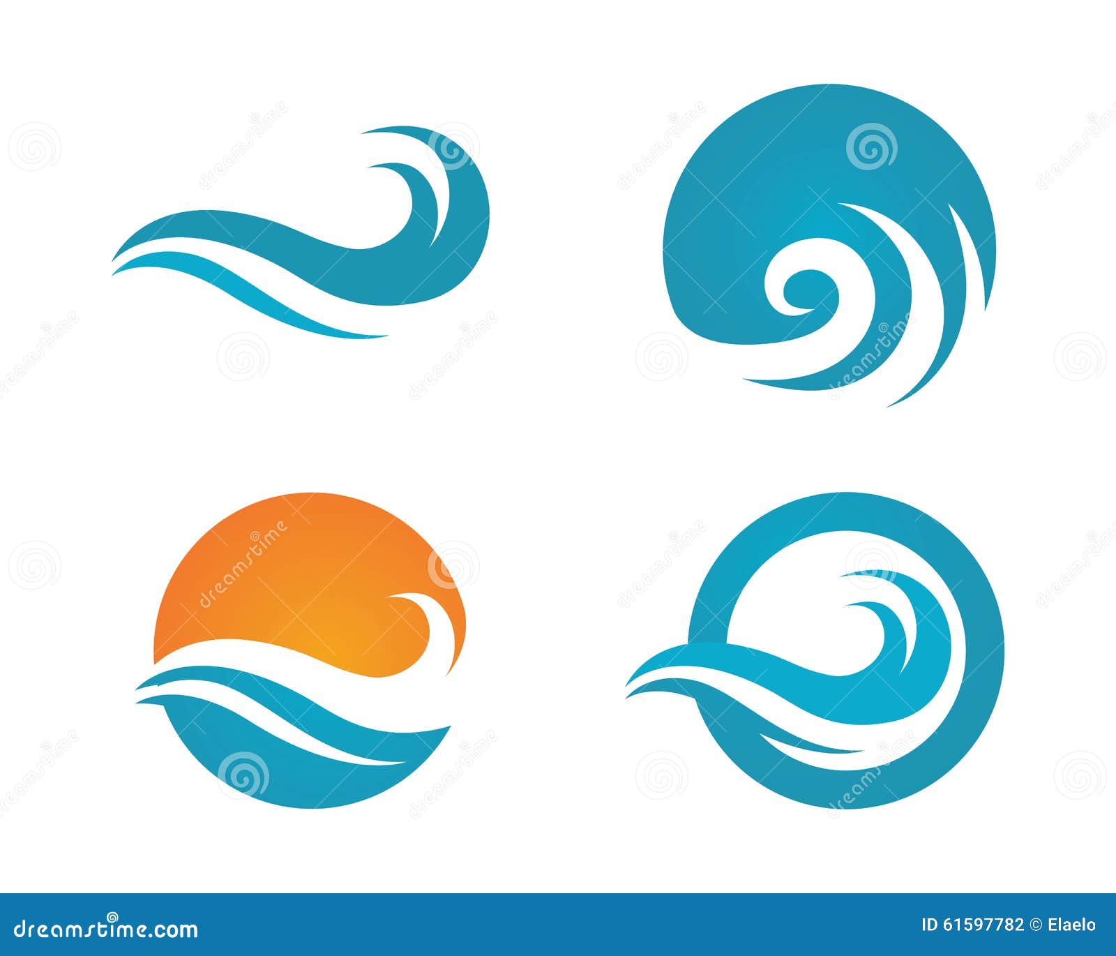 Wave And Sun Logo Vector Illustration | CartoonDealer.com #25475768
