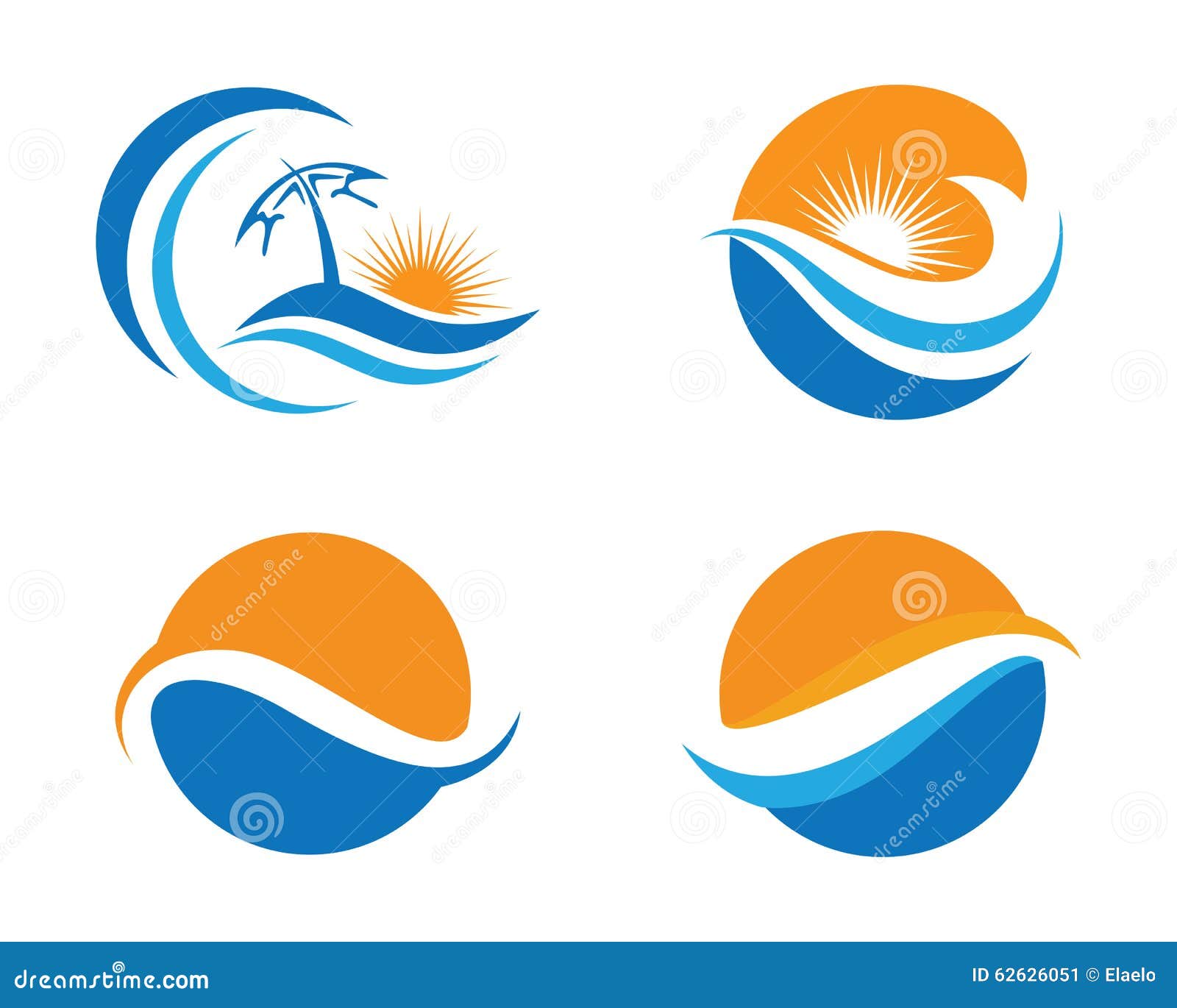 Ocean beach wave logo stock vector. Illustration of icon - 62626051
