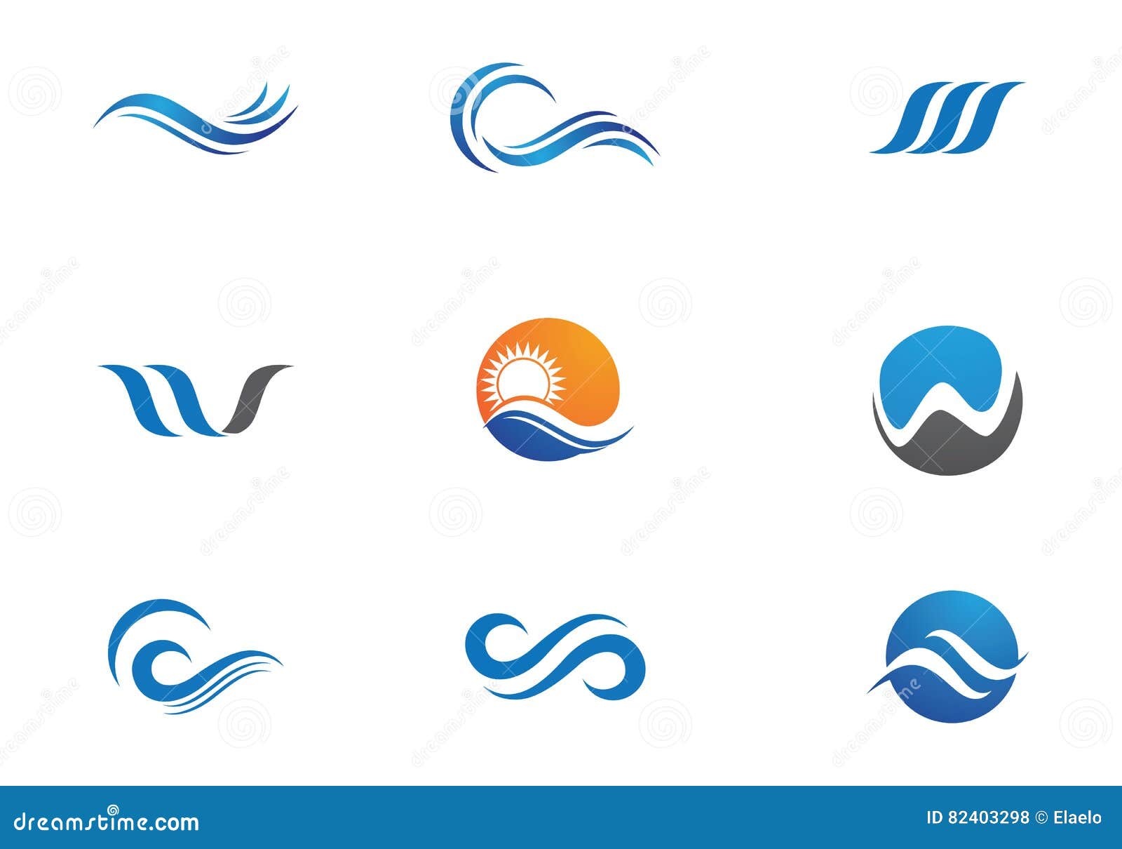 Ocean beach wave logo stock vector. Illustration of happiness - 82403298