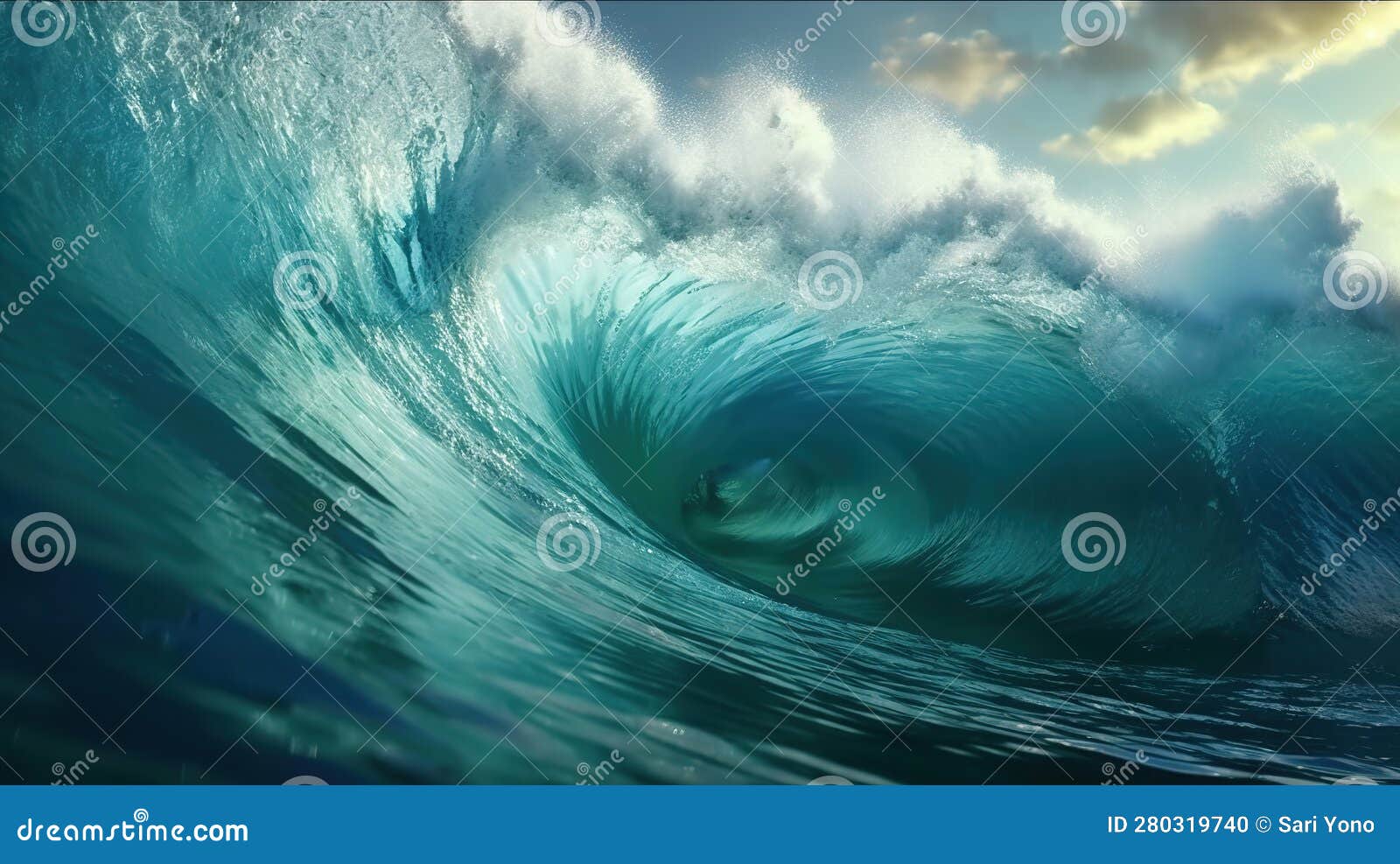 Ocean, Beautiful Wave, Relaxed Atmosphere. Generative Ai Stock ...