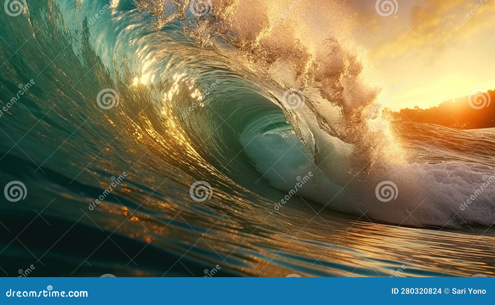 Ocean, Beautiful Wave, Relaxed Atmosphere. Generative Ai Stock ...