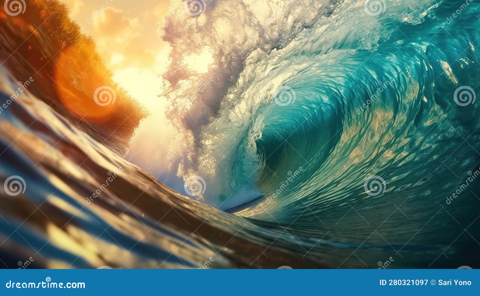 Ocean, Beautiful Wave, Relaxed Atmosphere. Generative Ai Stock ...
