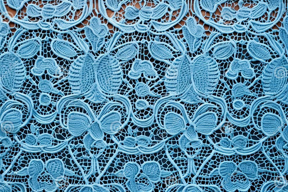 Ocean Blue Lace Spread Flat Stock Photo - Image of supplies, texture ...