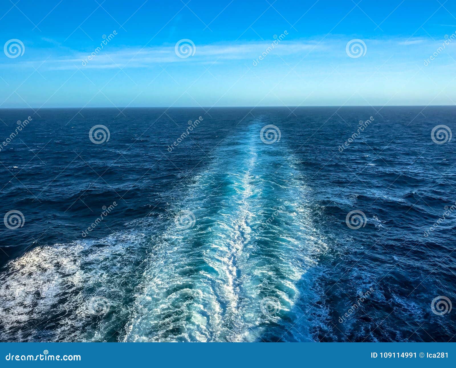 Ocean Blue Sky ship stock image. Image of waves, fast - 109114991