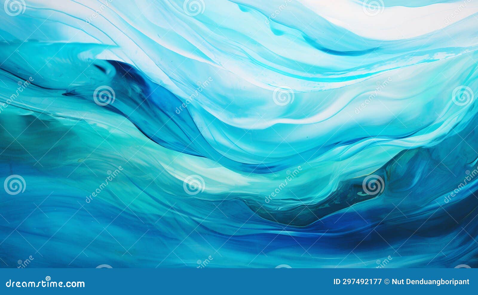 Ocean Blue and Turquoise Fluid Waves Abstract Pattern Stock Image ...