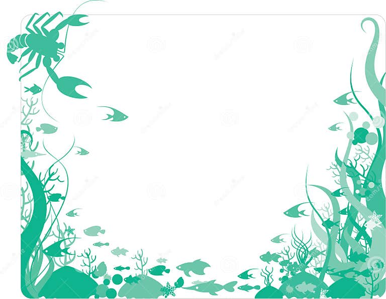 Ocean border stock vector. Illustration of border, rendering - 10740724