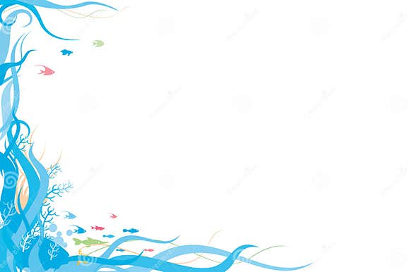 Ocean border stock vector. Illustration of lobster, seaweed - 10740727
