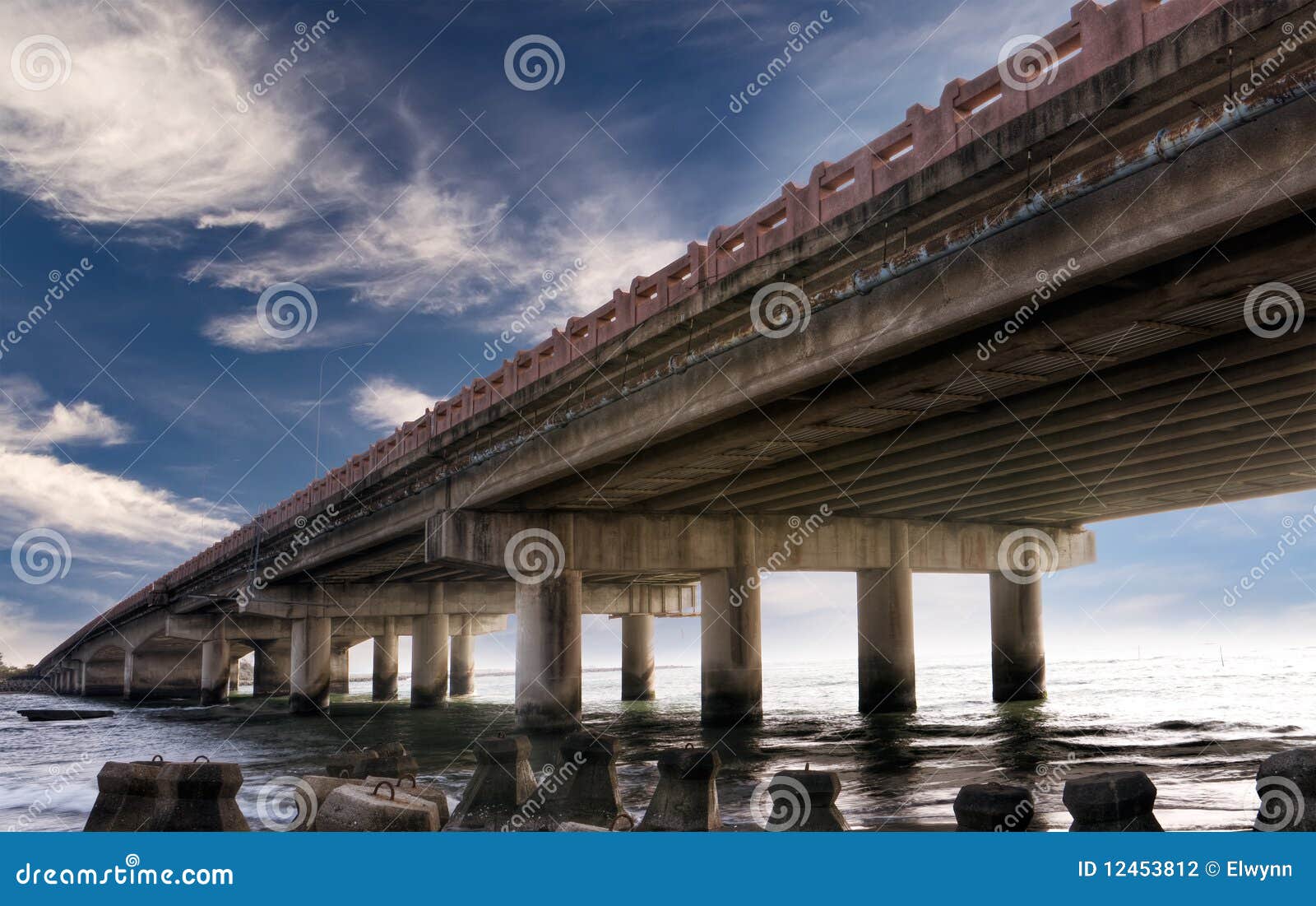 Ocean with bridge stock photo. Image of bridge, external - 12453812