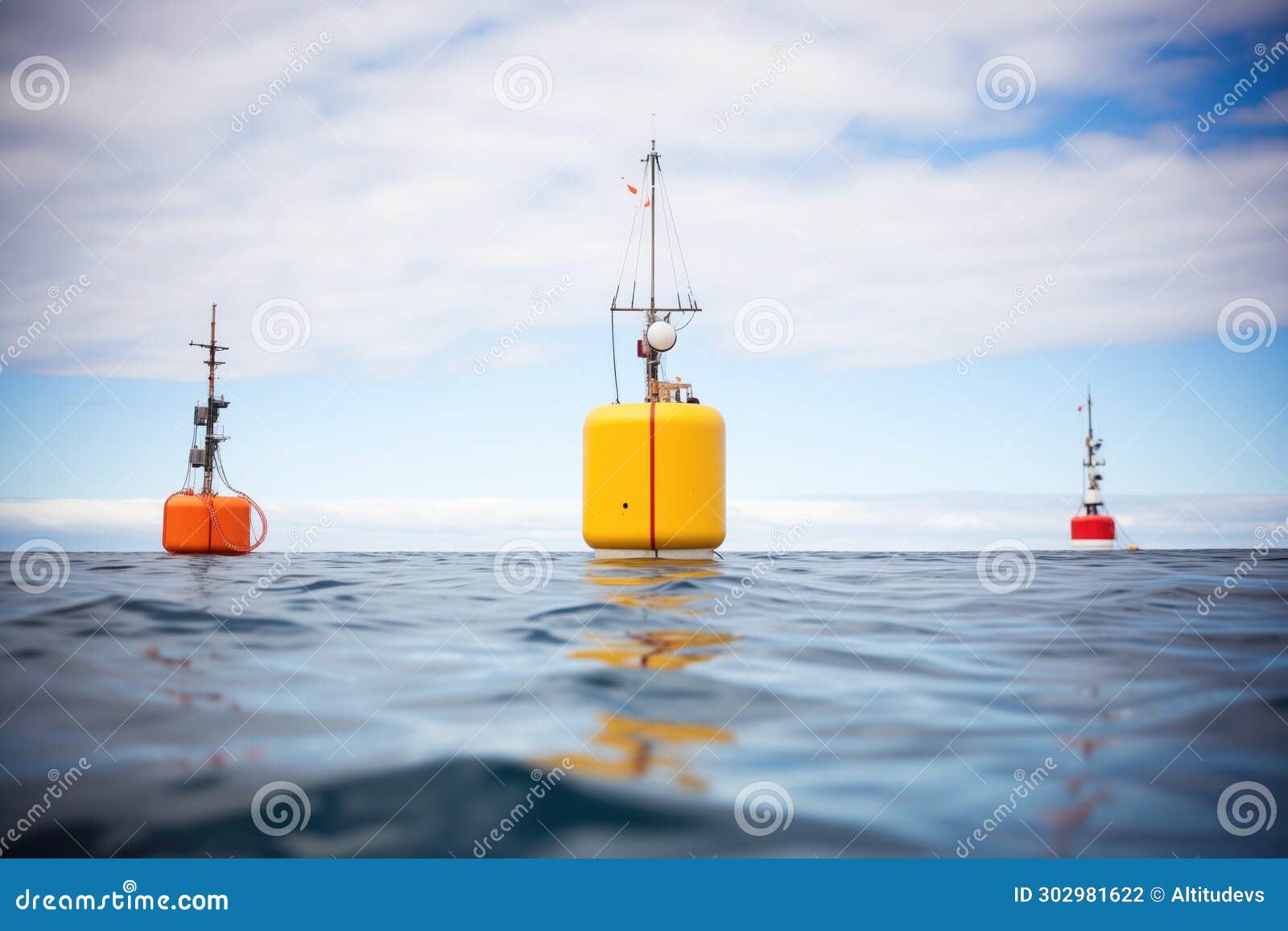 Ocean Buoys With Environmental Sensors Relaying Data Royalty-Free Stock ...