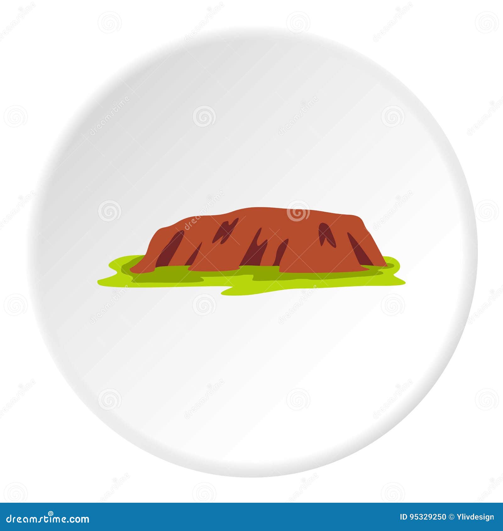 Ocean cliff icon circle stock vector. Illustration of tourism - 95329250