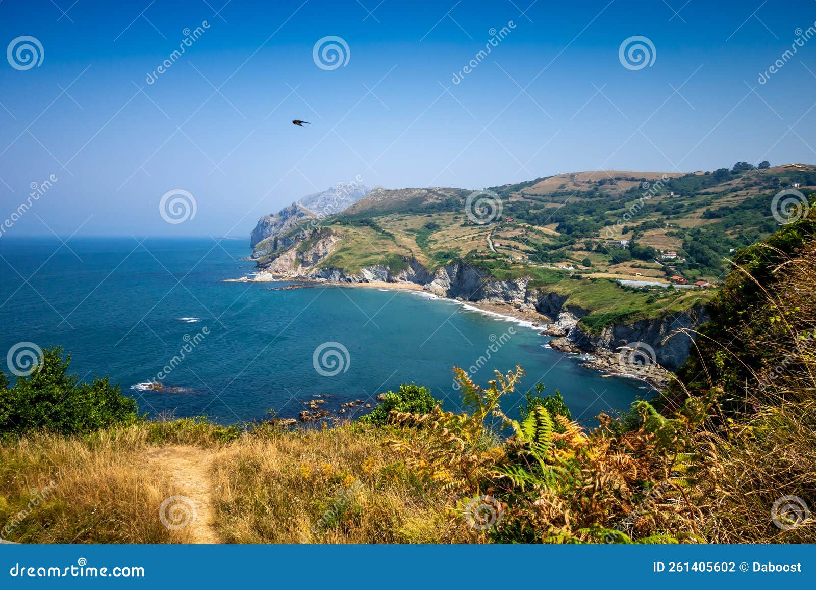 Ocean and Cliffs View in Laredo, Cantabria, Spain Stock Photo - Image ...