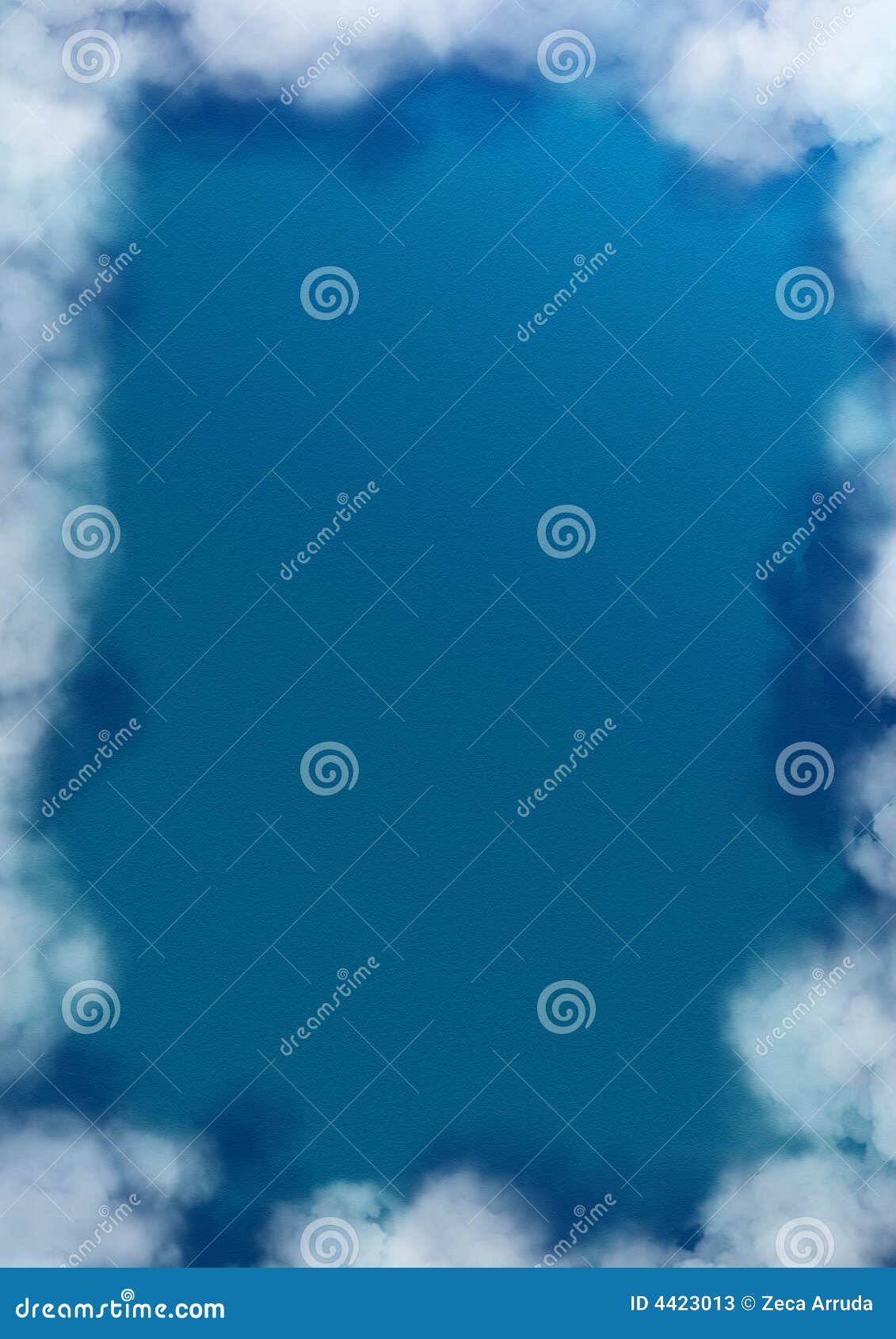 Ocean with cloudy border stock illustration. Illustration of relax ...