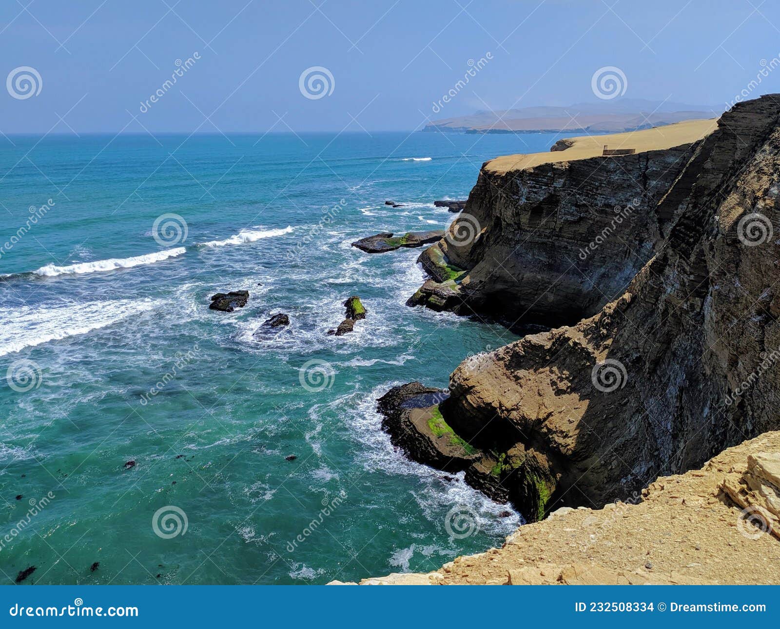 Ocean Coast Peru stock photo. Image of cape, terrain - 232508334