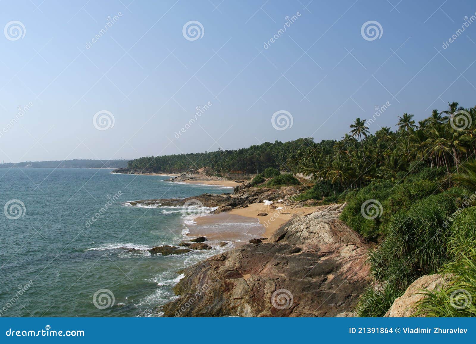 Ocean coast, South India stock photo. Image of horizontal - 21391864