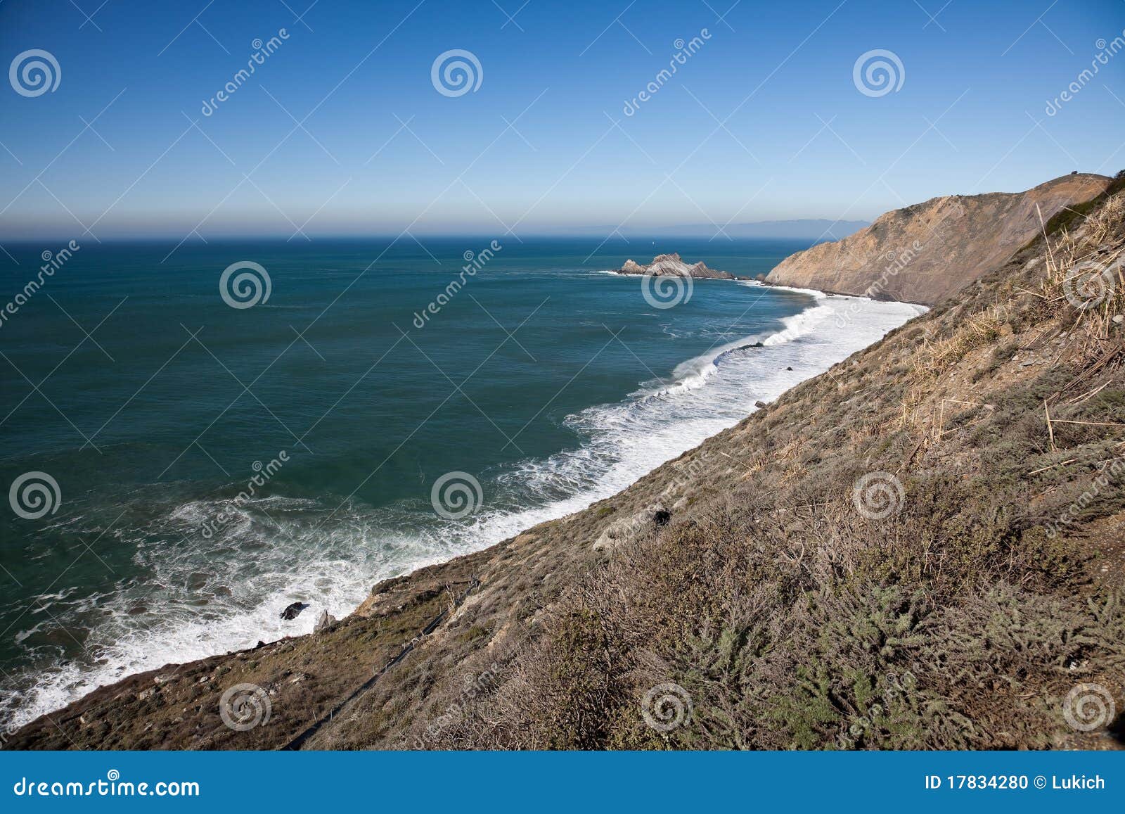 Ocean coastline landscape. stock photo. Image of shore - 17834280