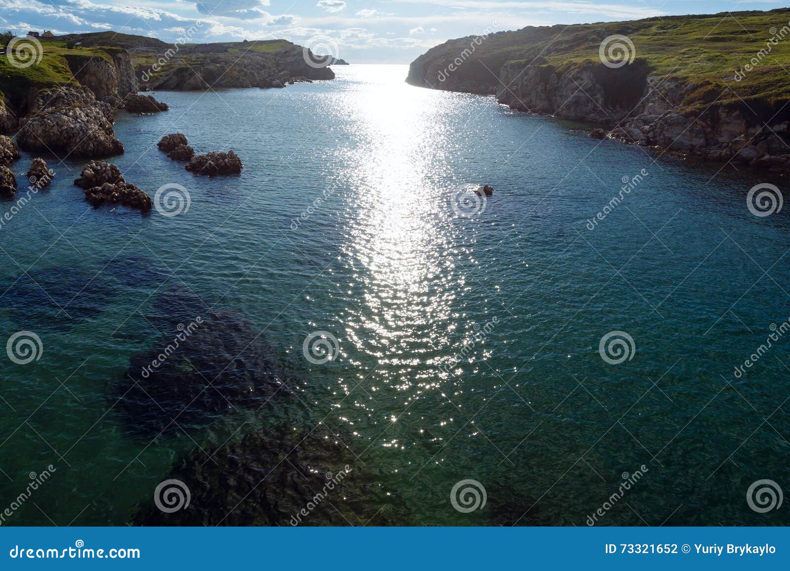 Ocean coastline landscape. stock photo. Image of cloud - 73321652