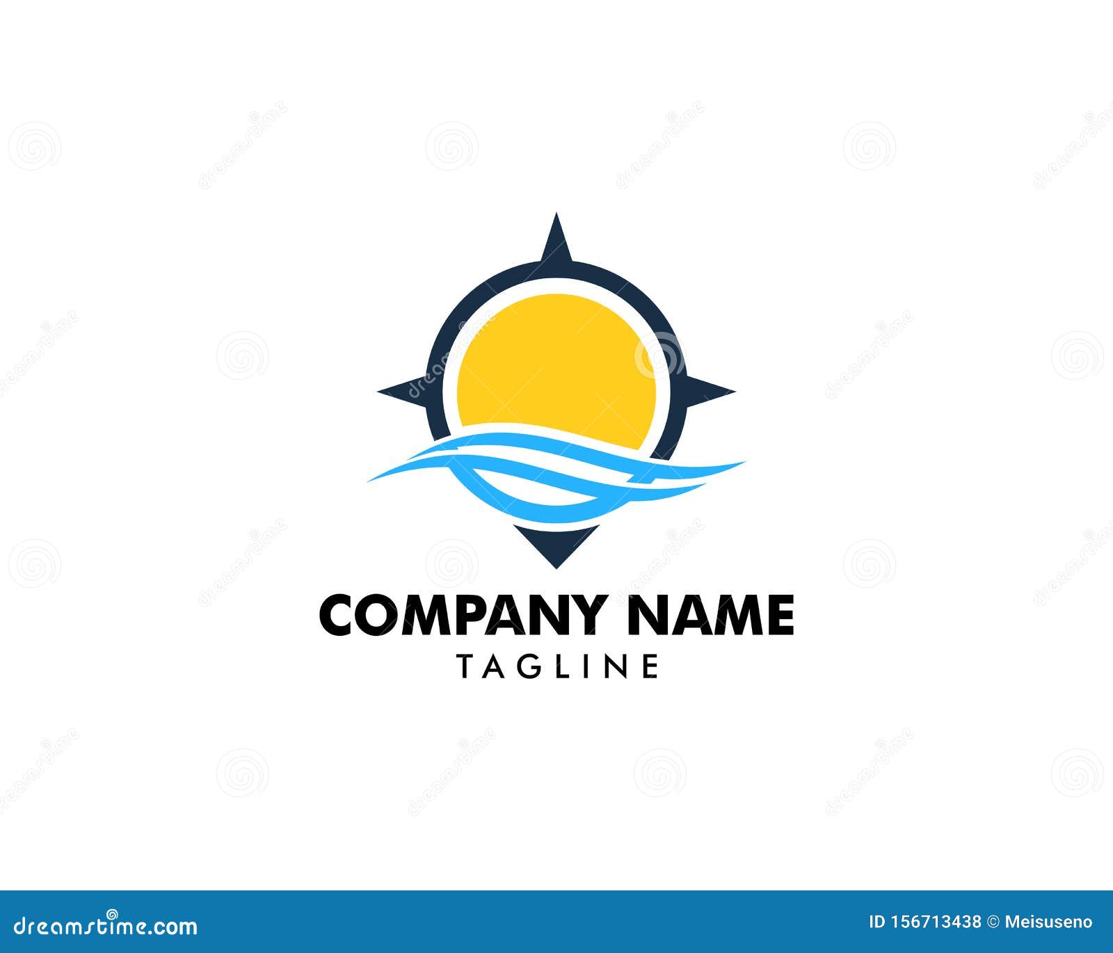 Ocean Compass Logo Design Element Stock Vector - Illustration of rope ...