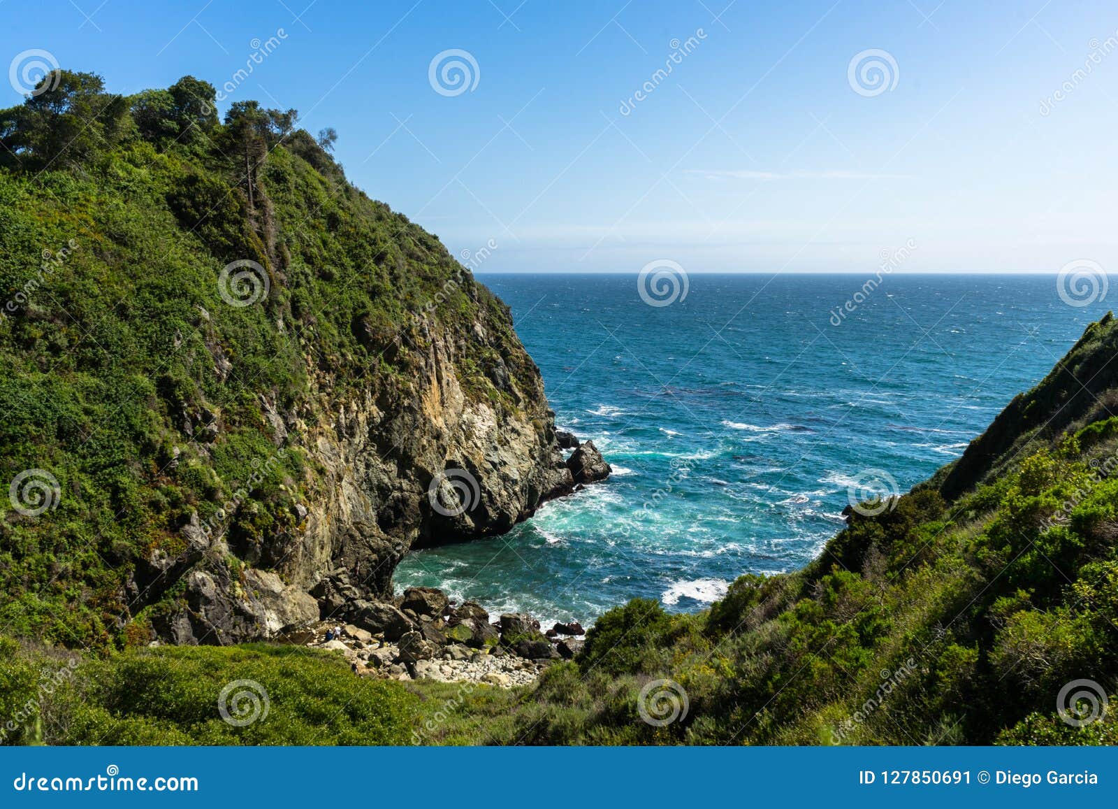 Ocean Cove stock image. Image of scenic, cliff, rock - 127850691