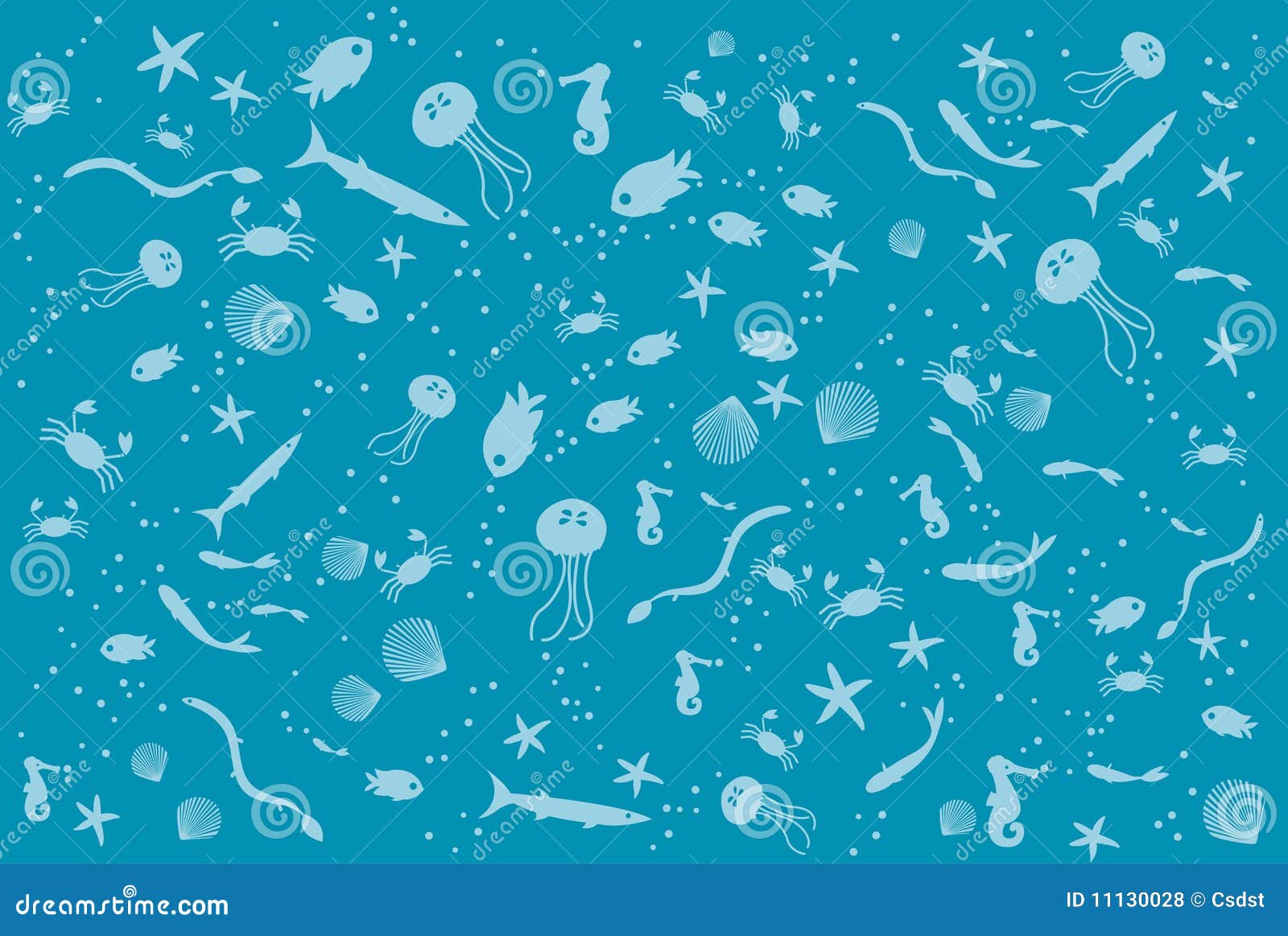 Ocean creature bg stock vector. Illustration of seamless - 11130028
