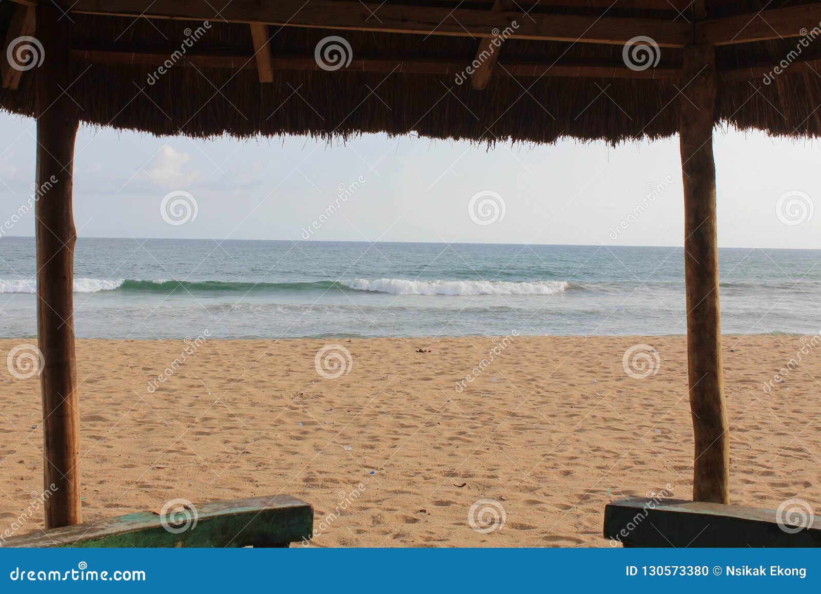 Ocean Current Seen from a Beach Hut Stock Photo - Image of grass ...