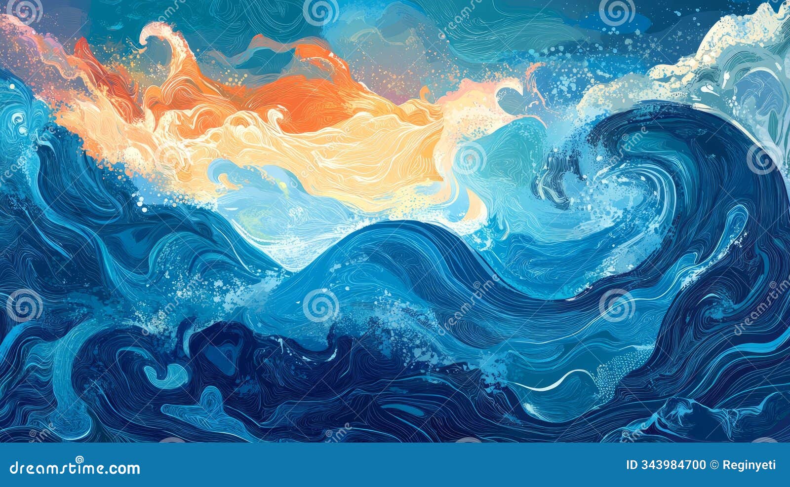 Changing Ocean Currents in 169 Aspect Ratio Stock Illustration ...