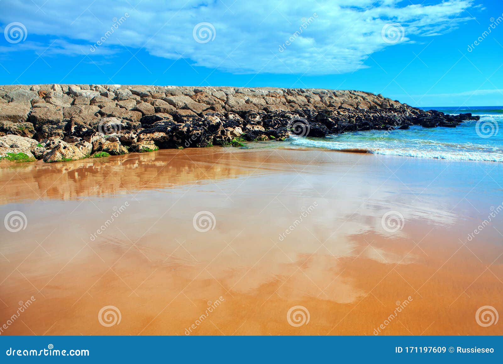 Ocean dam stock image. Image of ocean, rock, natural - 171197609