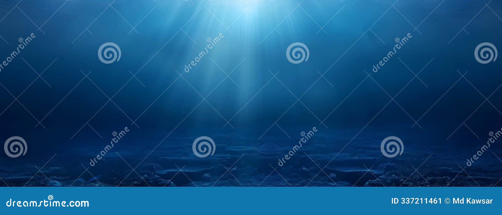 Ocean Depth Gradient Background with Light Beam Stock Illustration ...
