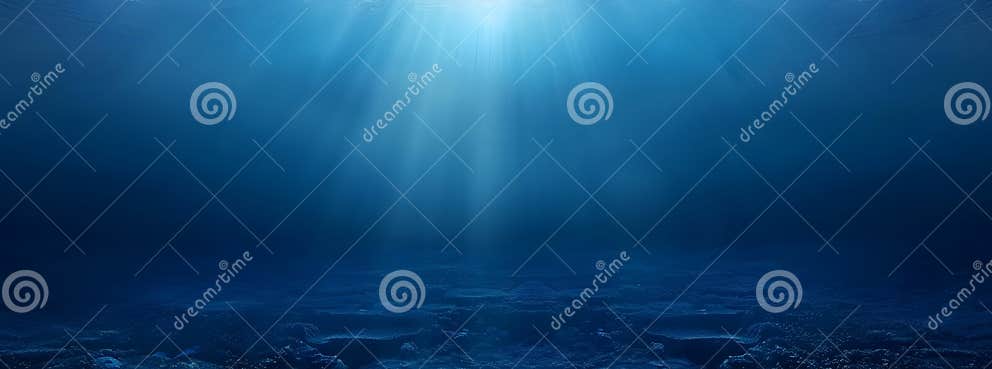 Ocean Depth Gradient Background with Light Beam Stock Illustration ...