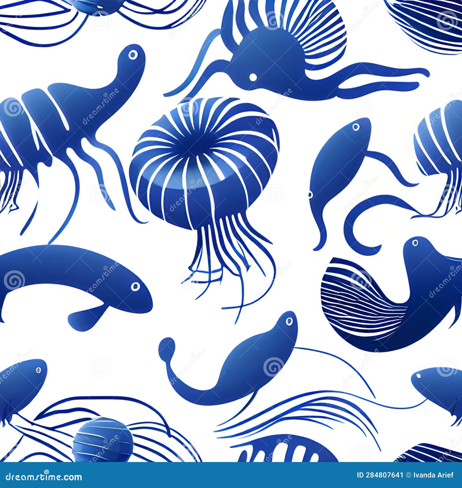 Ocean Draw Abstract Background, Underwater, Random Element Pattern ...