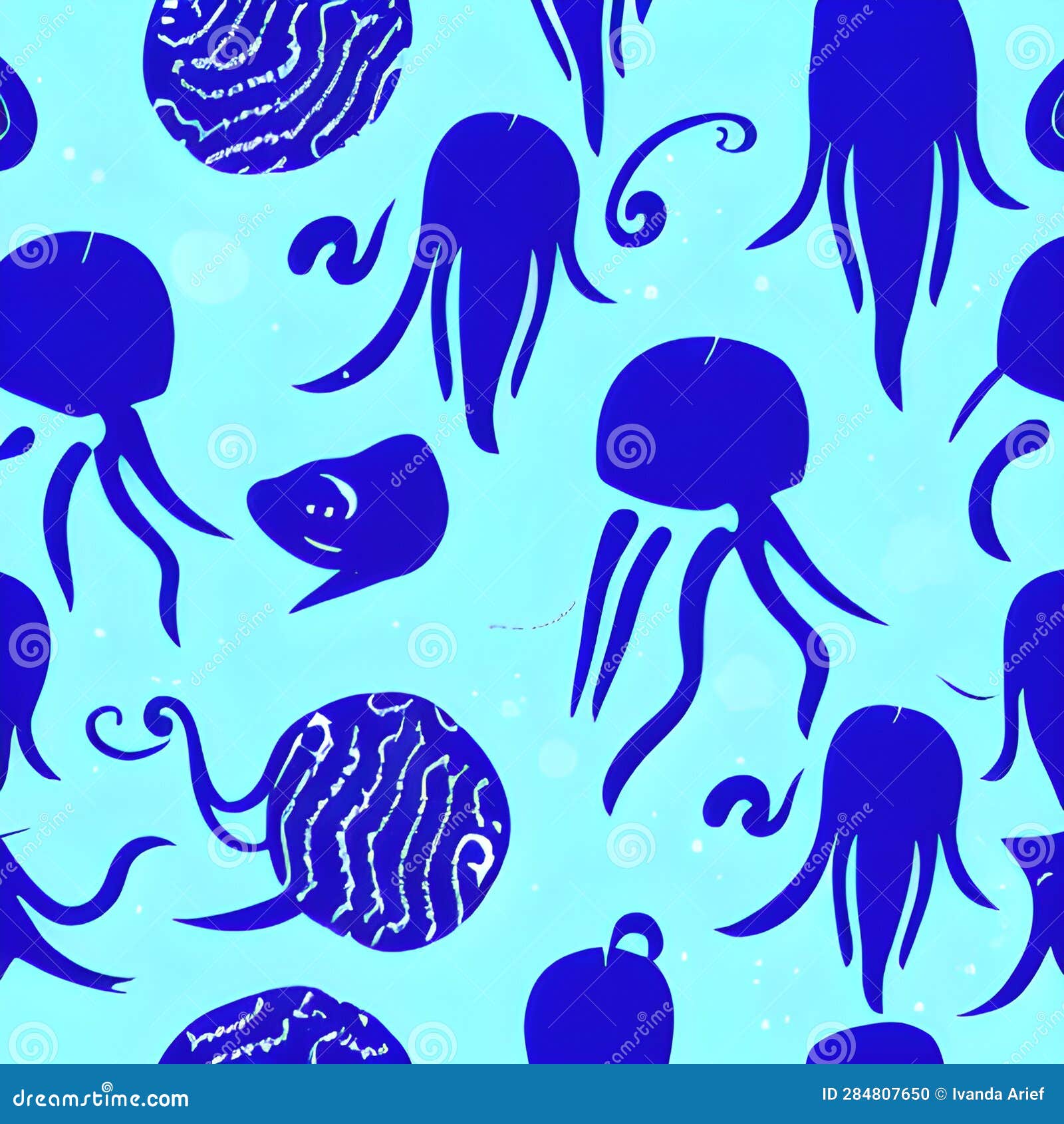 Ocean Draw Abstract Background, Underwater, Random Element Pattern ...