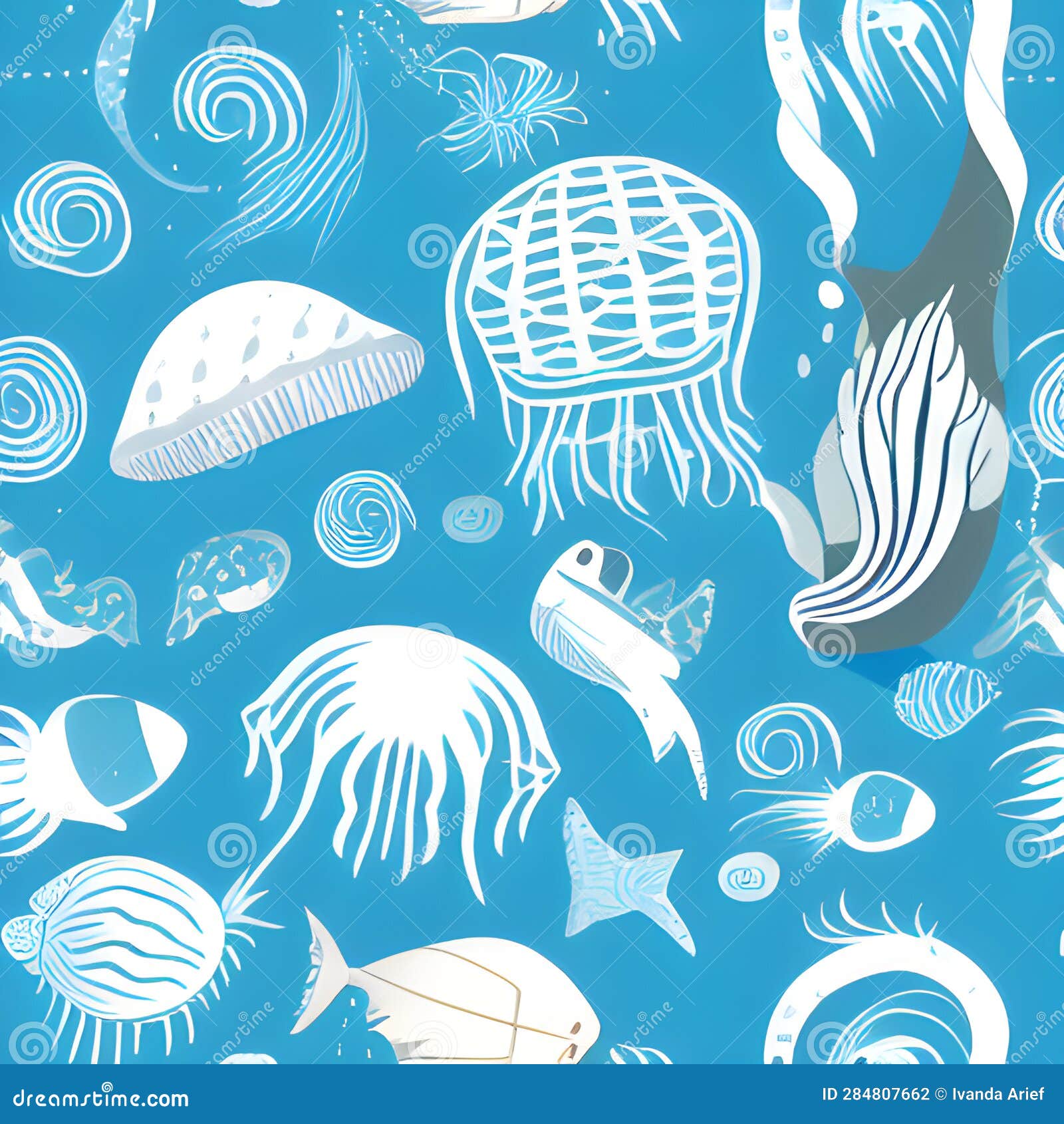 Ocean Draw Abstract Background, Underwater, Random Element Pattern ...