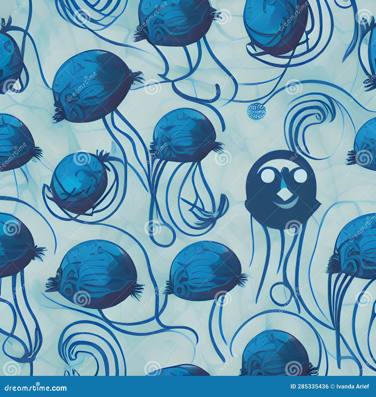 Ocean Draw Abstract Background, Underwater, Random Element Pattern ...