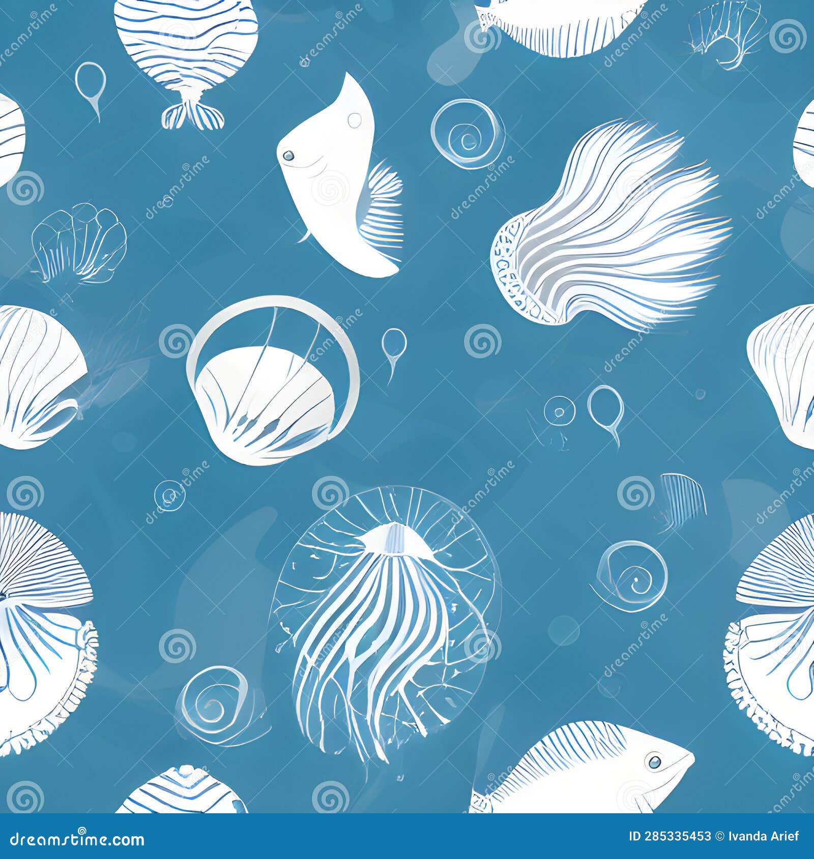 Ocean Draw Abstract Background, Underwater, Random Element Pattern ...