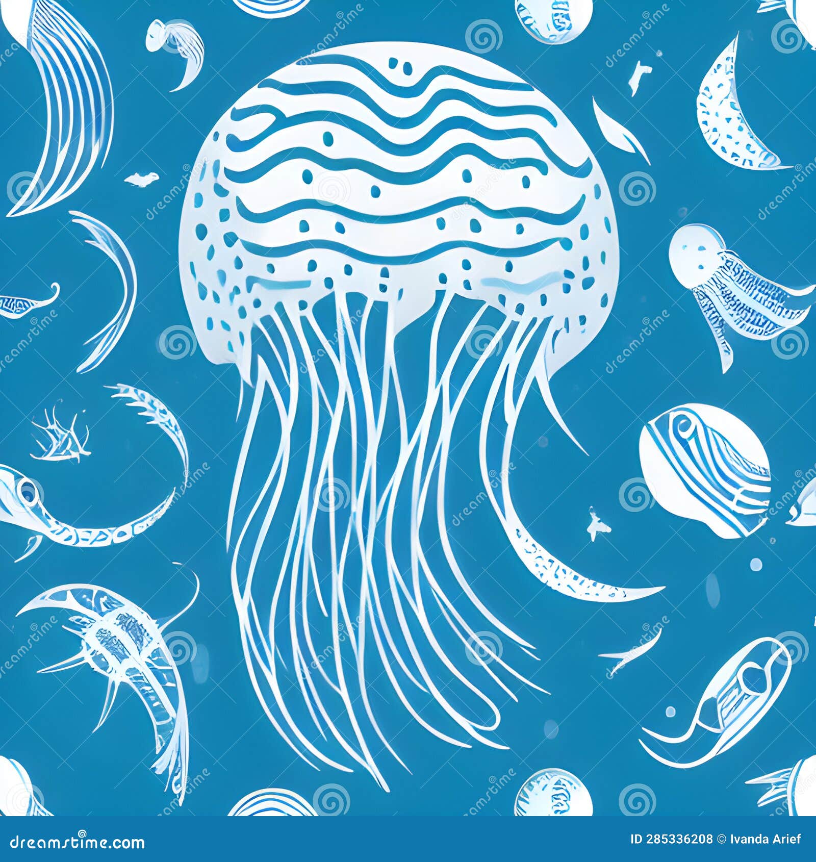 Ocean Draw Abstract Background, Underwater, Random Element Pattern ...