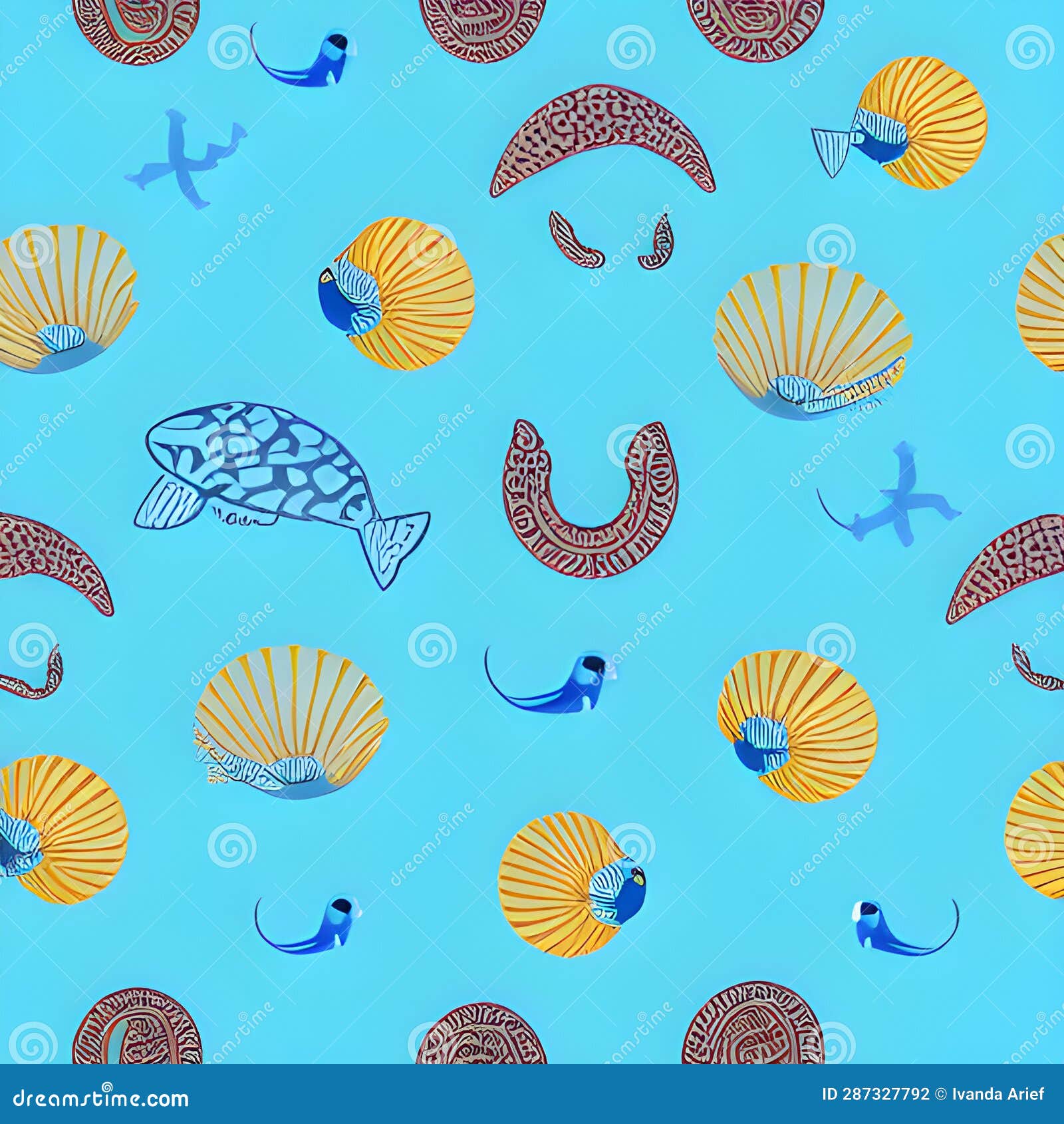 Ocean Draw Abstract Background, Underwater, Random Element Pattern ...