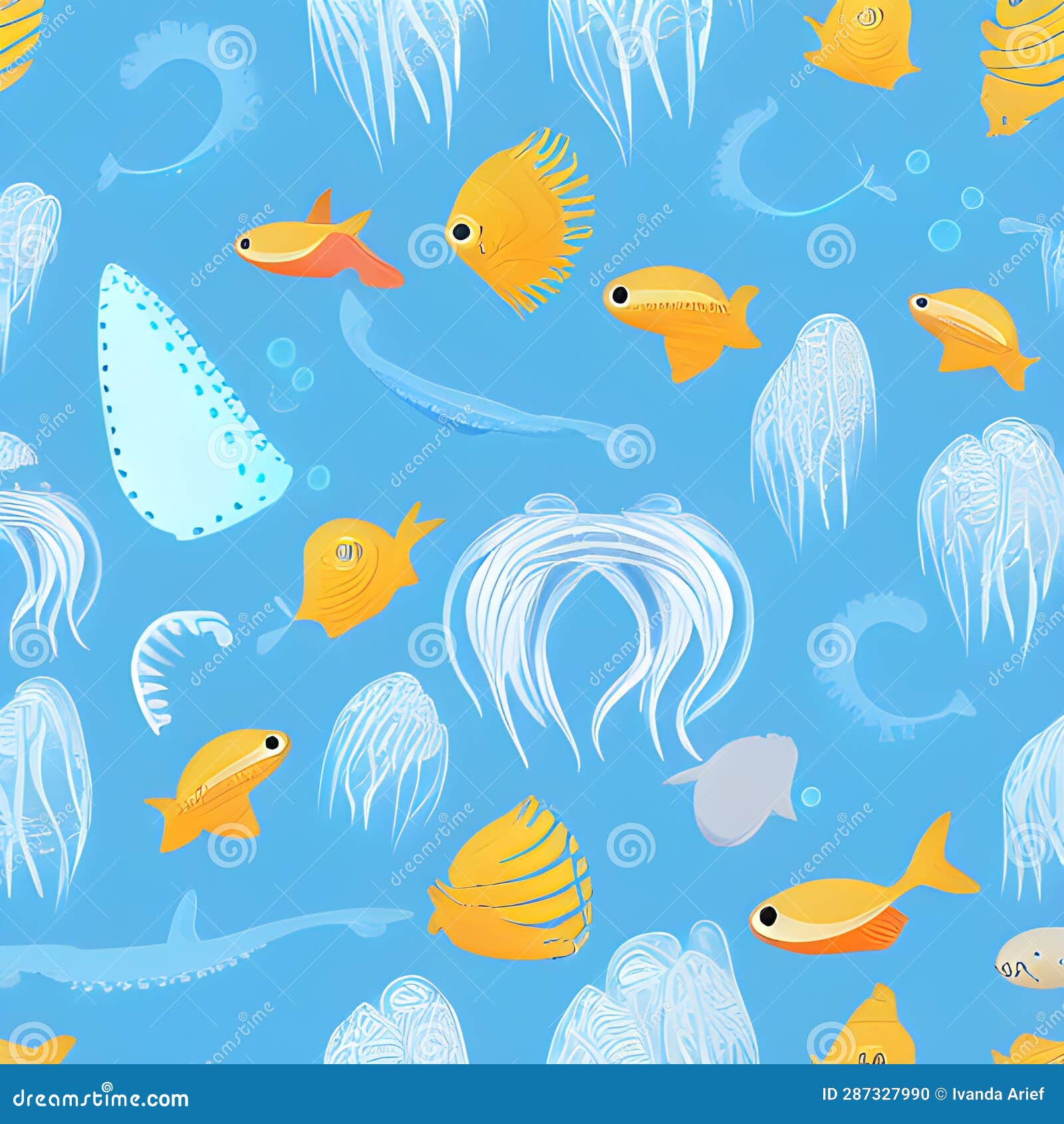 Ocean Draw Abstract Background, Underwater, Random Element Pattern ...