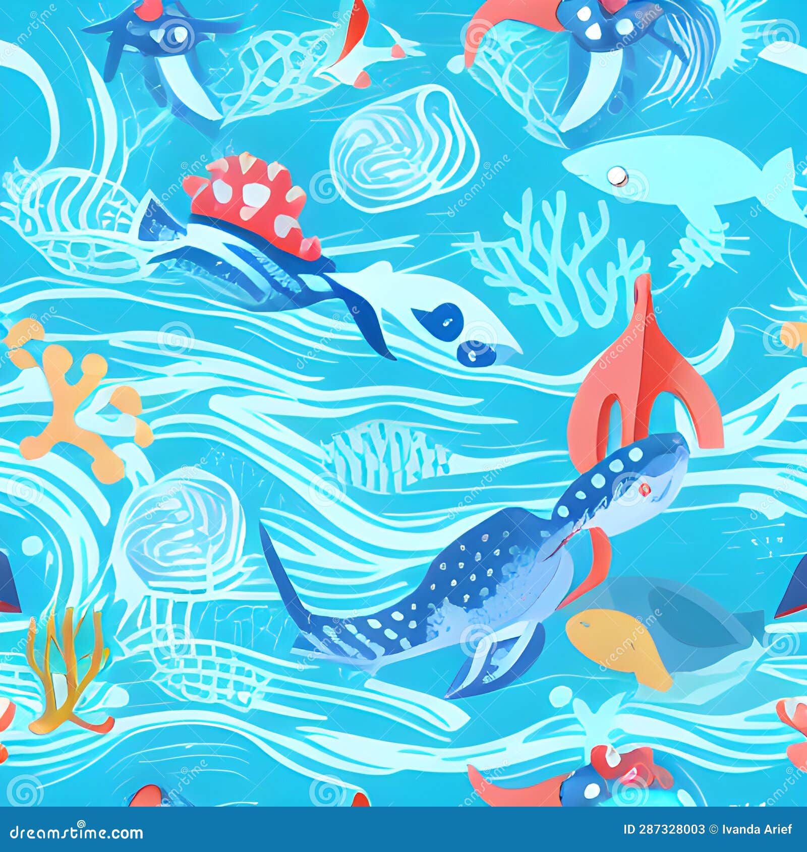 Ocean Draw Abstract Background, Underwater, Random Element Pattern ...