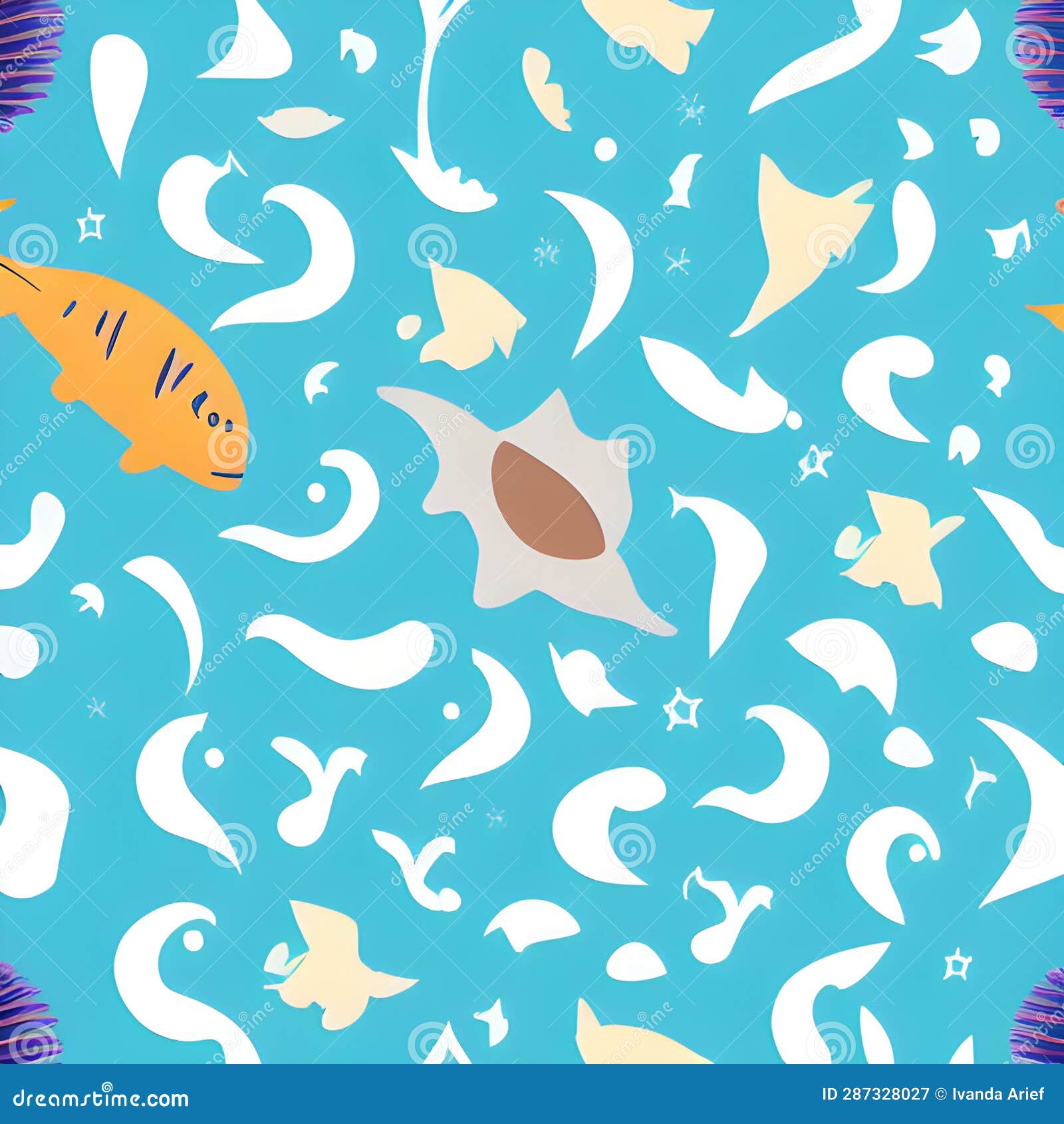 Ocean Draw Abstract Background, Underwater, Random Element Pattern ...