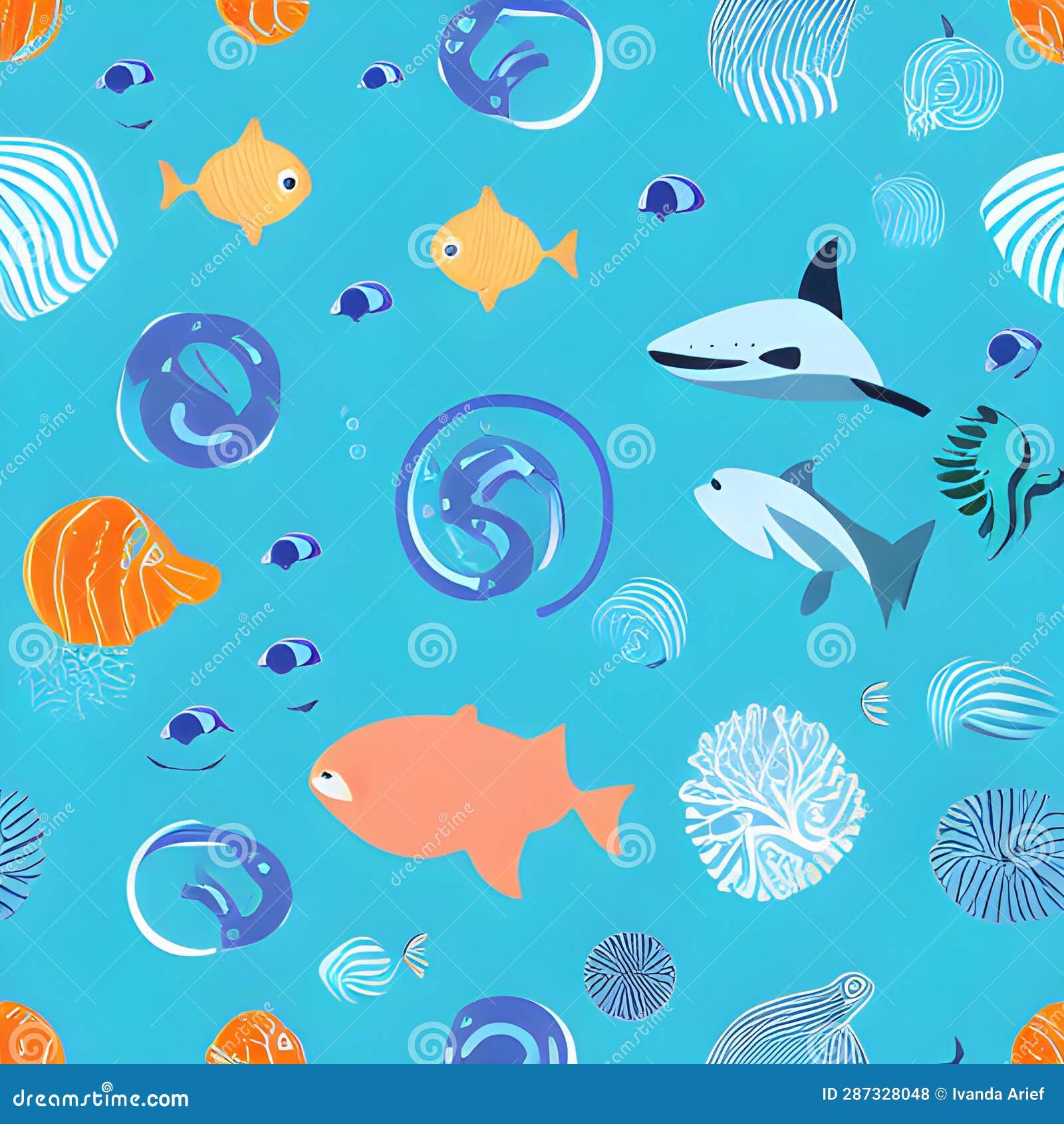 Ocean Draw Abstract Background, Underwater, Random Element Pattern ...