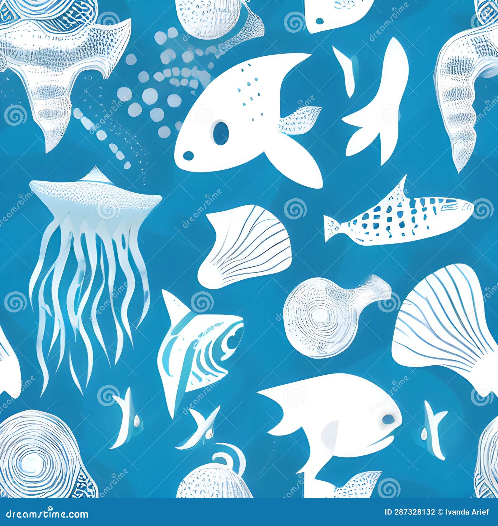 Ocean Draw Abstract Background, Underwater, Random Element Pattern ...