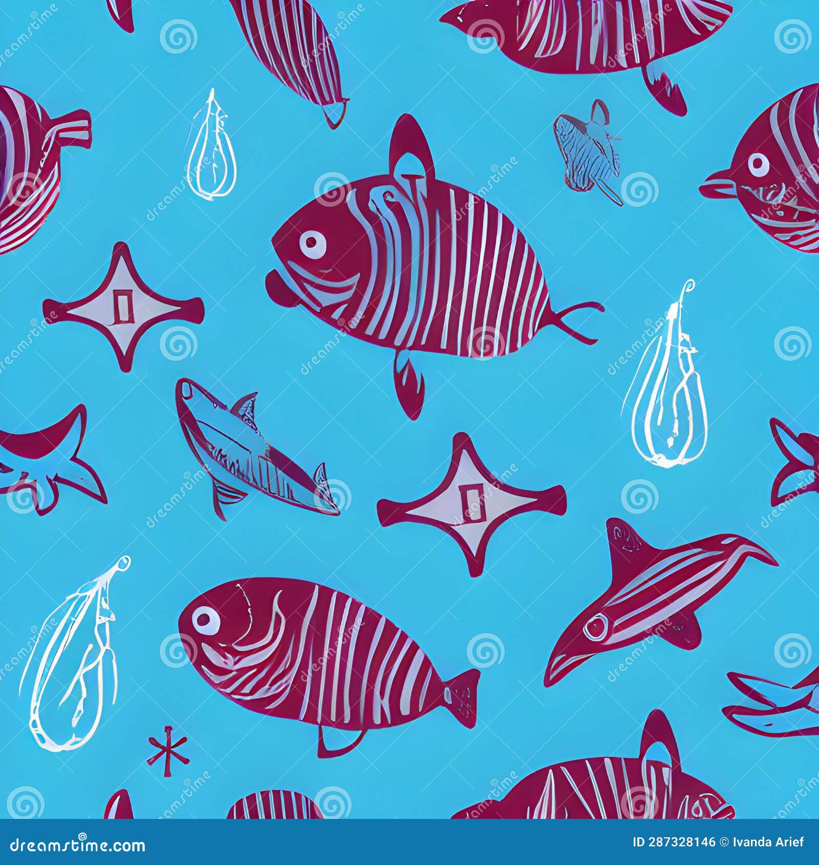 Ocean Draw Abstract Background, Underwater, Random Element Pattern ...