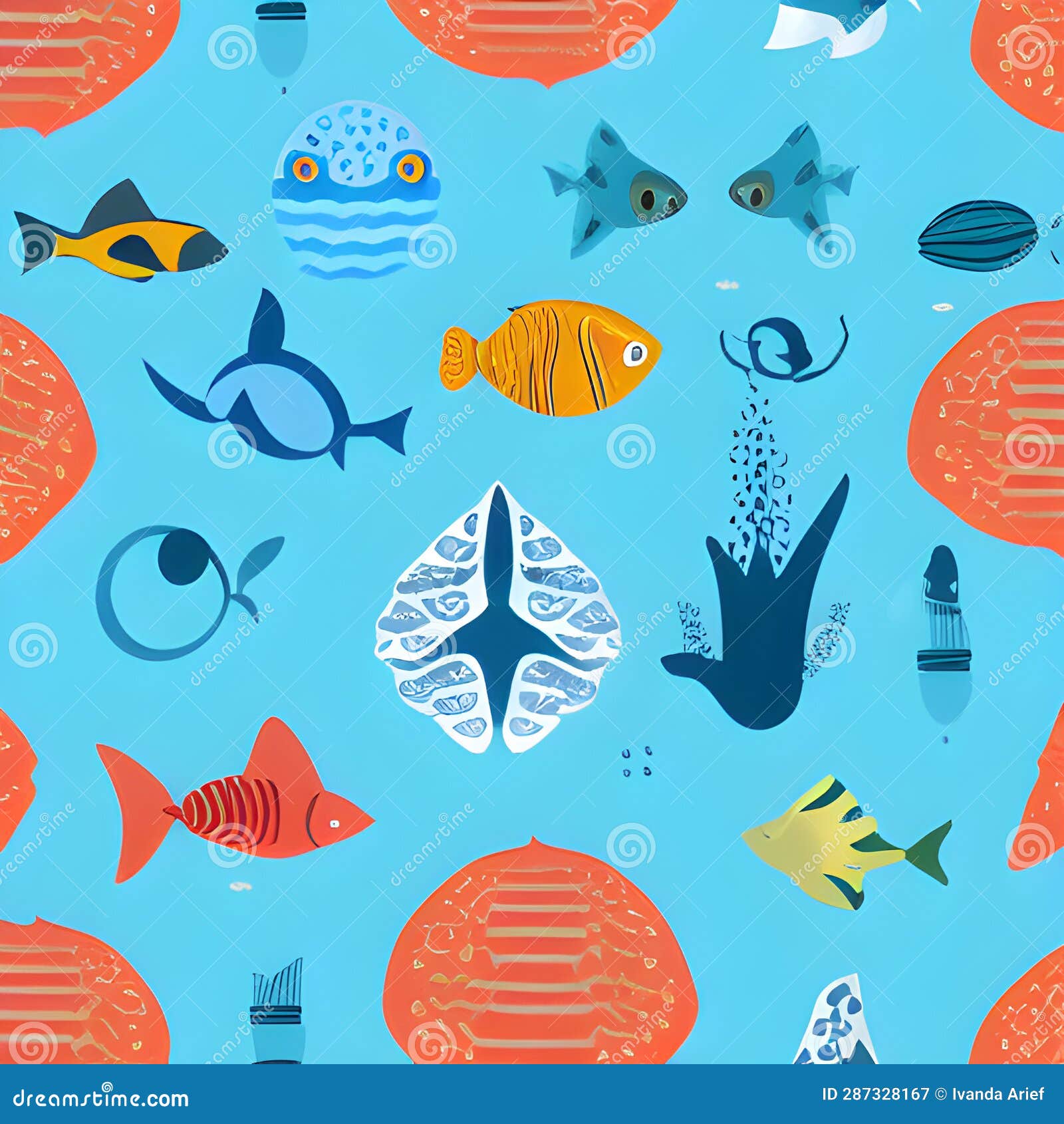 Ocean Draw Abstract Background, Underwater, Random Element Pattern ...