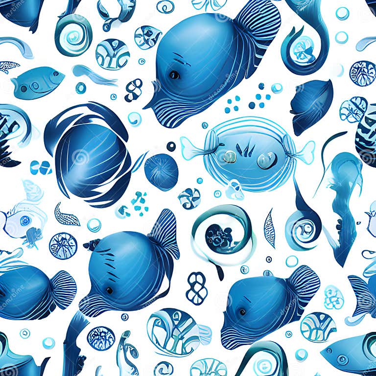 Ocean Draw Random Background, Underwater, Abstract Element Pattern ...