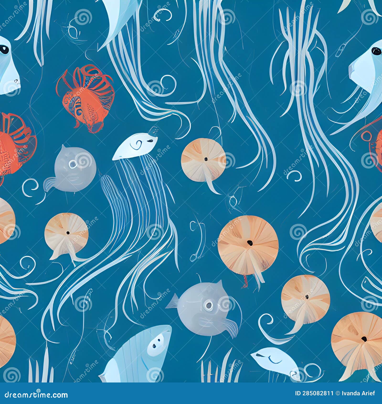 Ocean Draw Random Background, Underwater, Abstract Element Pattern ...