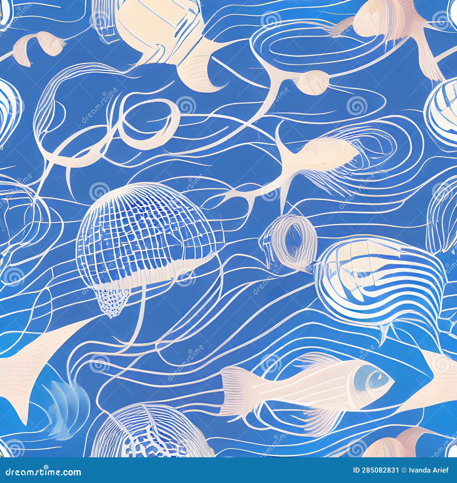 Ocean Draw Random Background, Underwater, Abstract Element Pattern ...