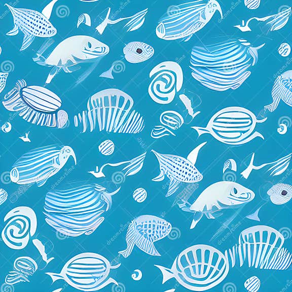 Ocean Draw Random Background, Underwater, Abstract Element Pattern ...
