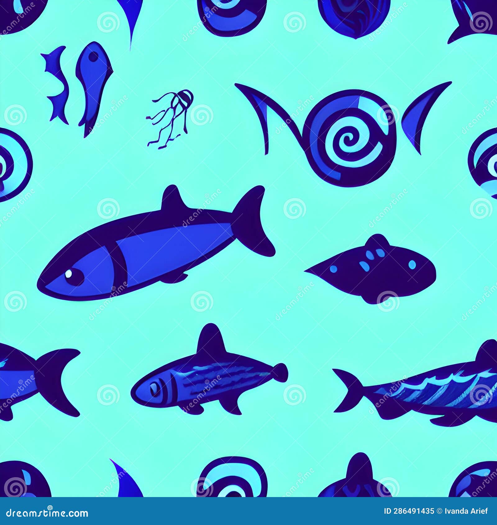 Ocean Draw Random Background, Underwater, Abstract Element Pattern ...