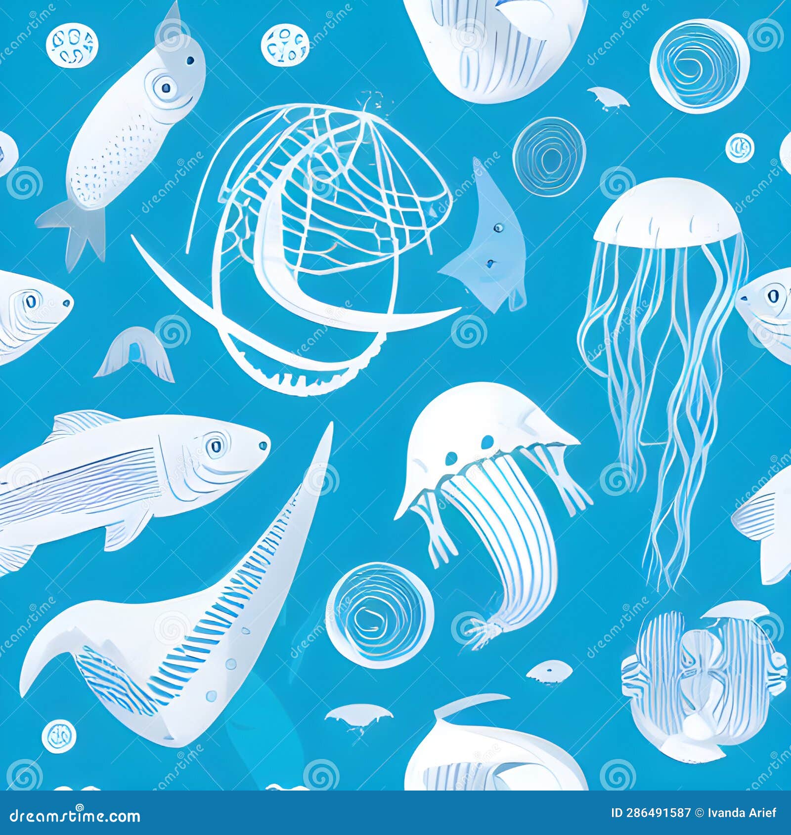 Ocean Draw Random Background, Underwater, Abstract Element Pattern ...